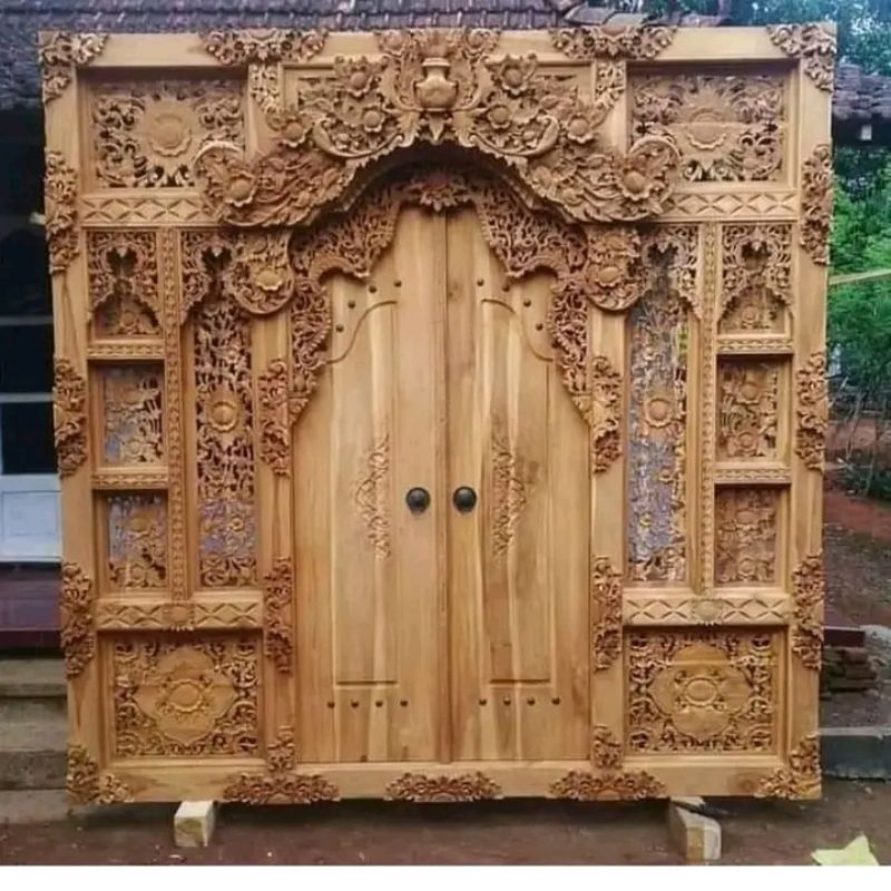 Jual Pintu Gebyok Ukir Motif Bali 2/2,5/3 Meter Kayu Jati Jepara ...