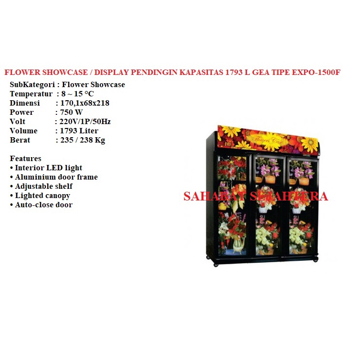 Jual Flower Showcase / Mesin Showcase Bunga / Display Bunga Kap 1793 L ...