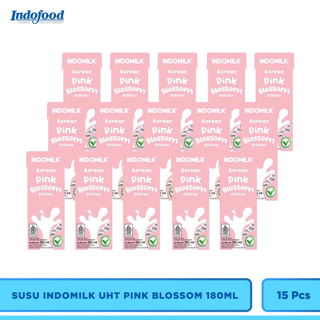 Jual 15 pcs - Susu Indomilk UHT Pink Blossom 180mL | Shopee Indonesia