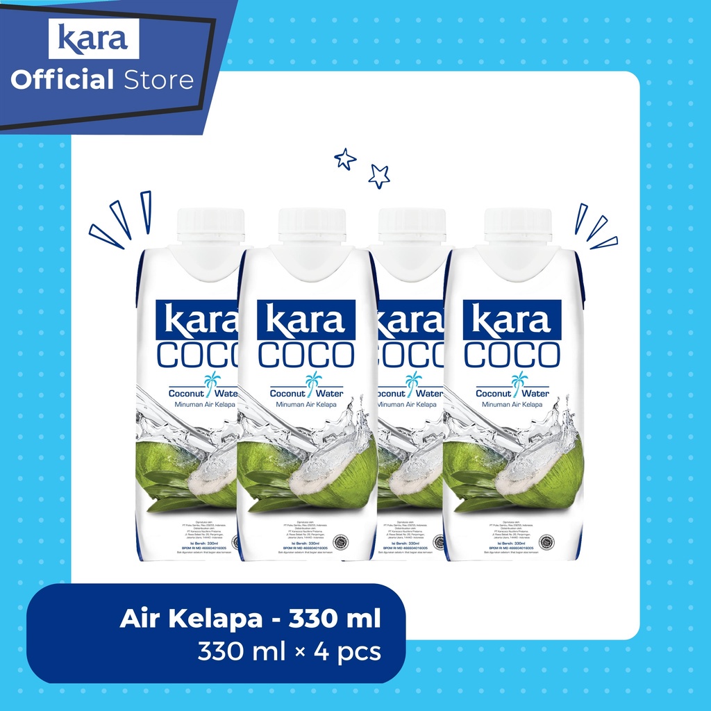 Jual 4 PCS - KARA Coco Air Kelapa Asli (Pure Coconut Water) 330 Ml ...