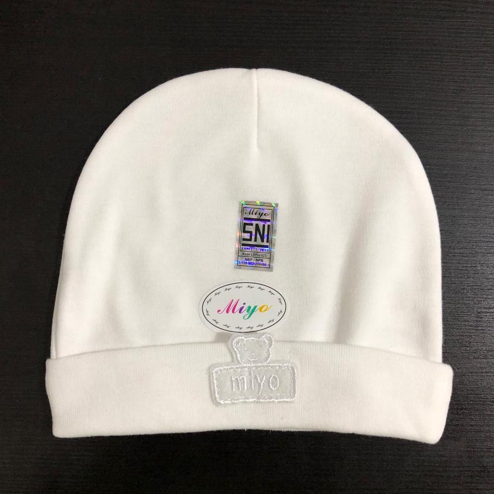 Jual MIYO Topi Bulat Bayi/Baby Putih Newborn (0-3M)| Perlengkapan Bayi ...