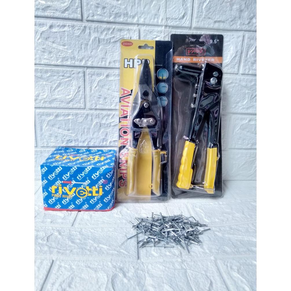 Jual New! paket tang rivet dan gunting baja ringan holo gratis paku ...