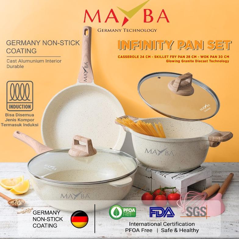 Jual Mayba Panci Set German 3Pc Mayba Infinity Wok 30Cm - Frypan ...