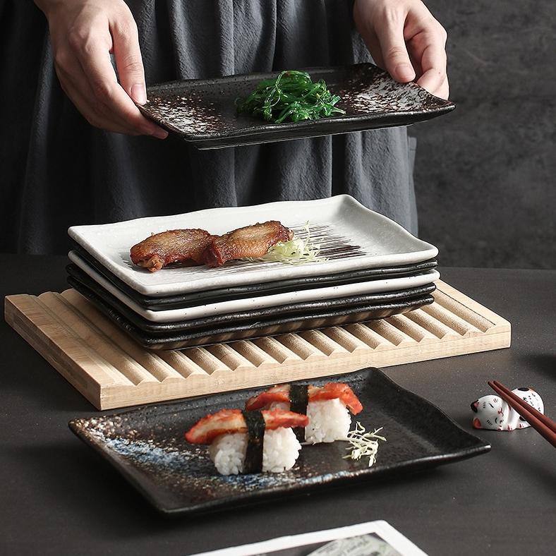 Jual BLACK Series - Japanese Rectangle Sushi Plate / Piring Panjang ...