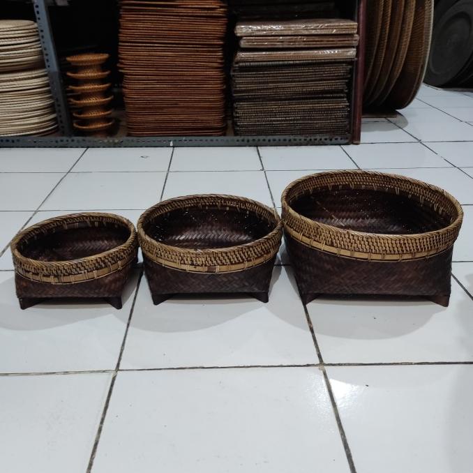 Jual :=:=:=:=] Keranjang Wadah Bambu Rotan Bread Basket Rattan Tempat ...