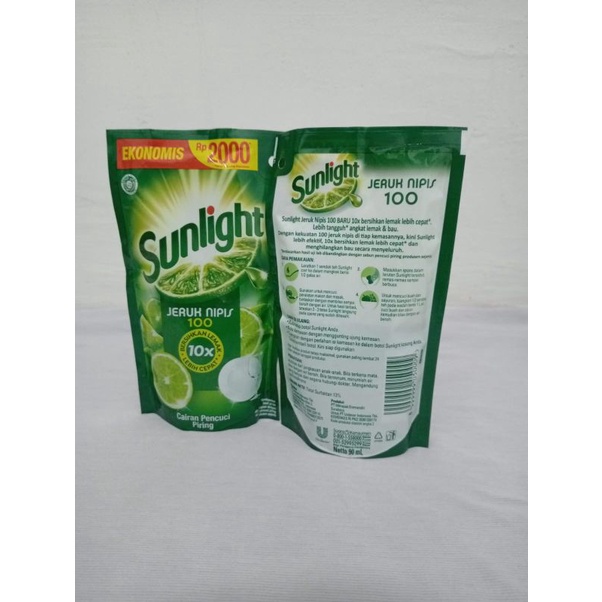 Jual Sunlight Jeruk Nipis/ Cairan Pencuci Piring 90ml | Shopee Indonesia