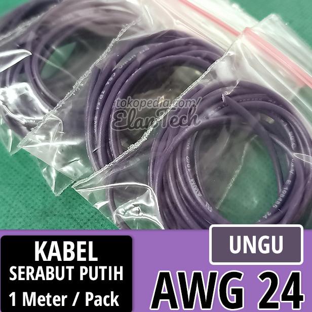 Jual Kabel Rakit AWG24 UNGU Serabut Putih Stranded Cable AWG 24 Elan73c ...