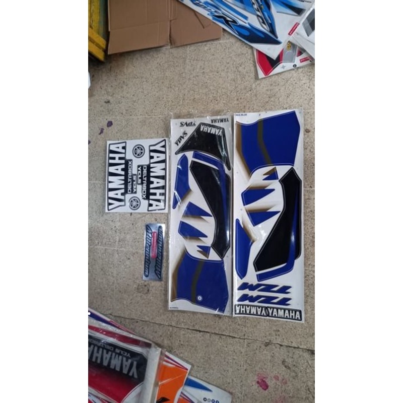 Jual Original Impor Thailand Yamaha TZM 150 Millenium Biru NOS Striping ...
