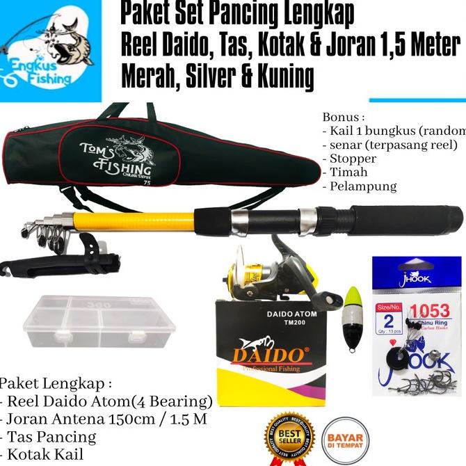 Jual Paket Set Lengkap Pancing Reel Daido, Joran 1,5m & Tas (Banyak Bonus) | Shopee Indonesia