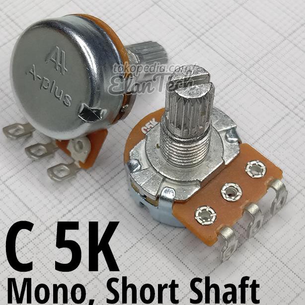 Jual C5K Potensio A-Plus Mono Short Shaft Potensiometer 5k 5kC Elan73c Kualitas Baik | Shopee ...