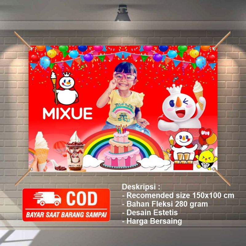 Jual Backdrop/banner/spanduk ulangtahun anak terbaru mixue murah ...