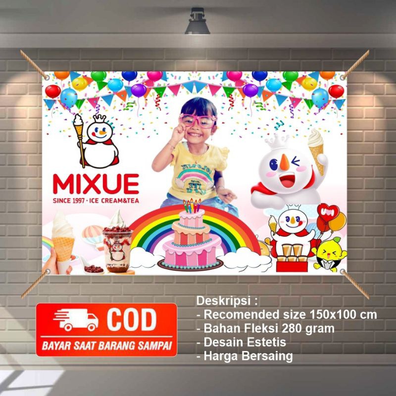 Jual Backdrop/banner/spanduk ulangtahun anak mixue terbaru murah ...