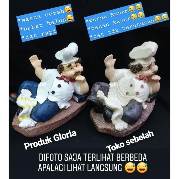 Jual Patung Pajangan Koki 4 Duduk Roti Bakery Chef | Shopee Indonesia
