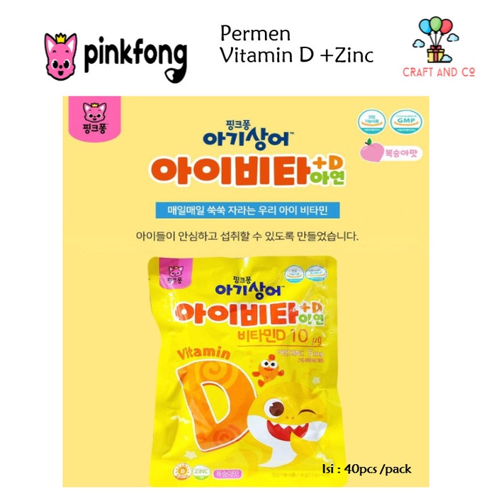 Jual Permen Vitamin C + Zinc anak Pinkfong Baby shark Korea | Shopee ...