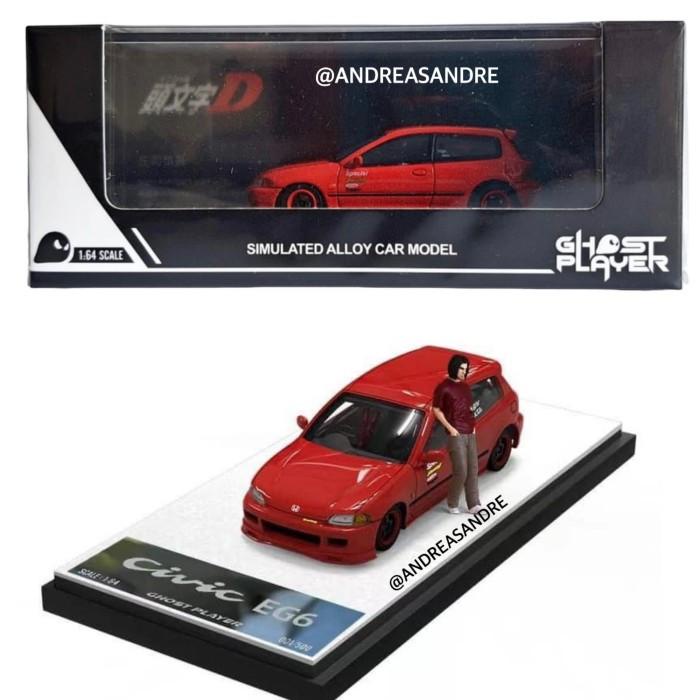 Jual Ghost Player 1/64 Honda Civic EG6 Red Initial D with Figure ...