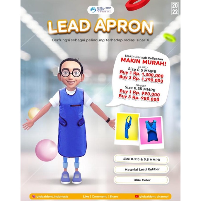Jual Lead Apron Long 1 Side (Baju Pelindung X-Ray) | Shopee Indonesia
