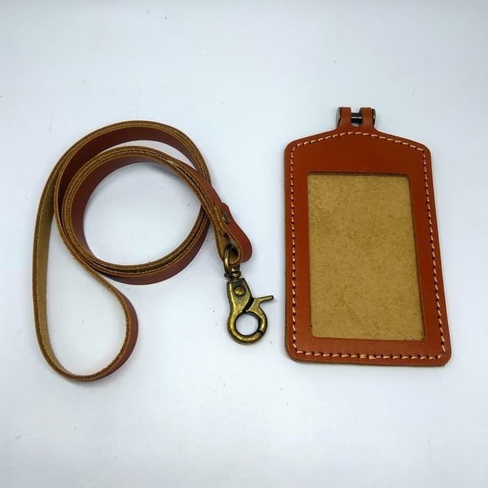 Jual Best Seller Name Tag Cover Gantungan Id Card Kulit Asli | Shopee ...