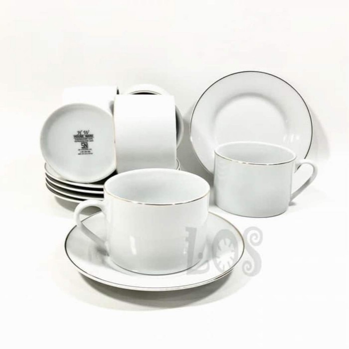 Jual Best Seller (6 Pcs) Cangkir Set Hw (Lis Emas) I Cup And Saucer I ...