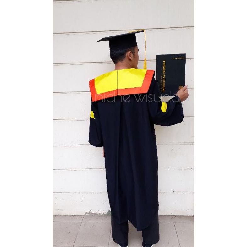 Jual Toga Wisuda Ut Orange Komplit Sama Map | Shopee Indonesia
