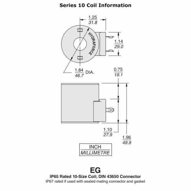 Jual Hydraforce 4305882 Solenoid Valve Coil 2 Prong Din Connector 12v