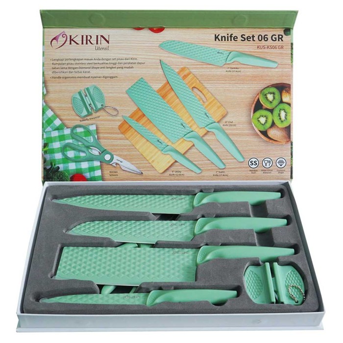 Jual Pisau Set Kirin/Knife Set Kirin Stenlies Steel Knife 6 Pcs ...