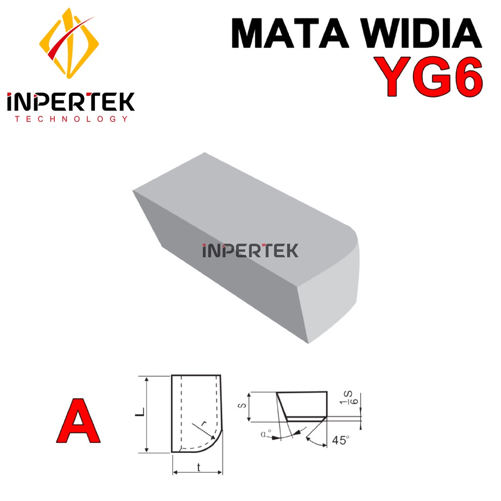 Jual Mata Widia A412 YG6 Pahat Bubut Tip A 412 YG 6 Cemented Carbide ...