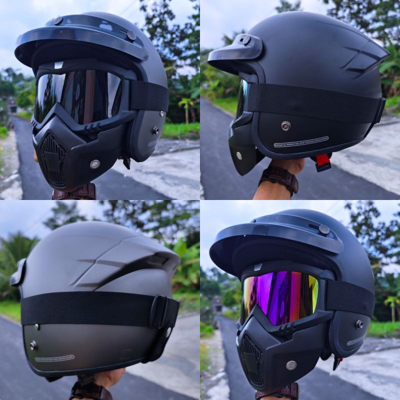 Jual HELM BOGO KAIROS GOGLE MASK+TOPI PAKET GANTENG | Shopee Indonesia