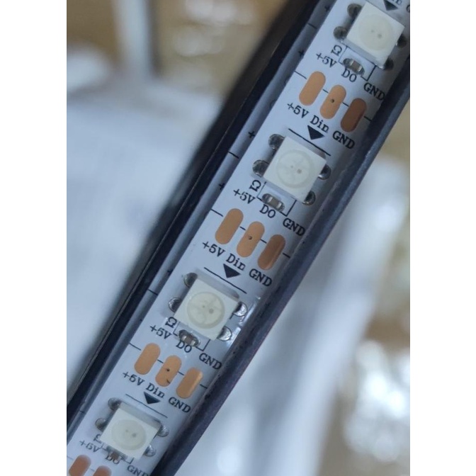 Jual Led strip rgb ws2812b ws2812 ws2811 5v 5m 60led/m ip30 PCB tebal ...