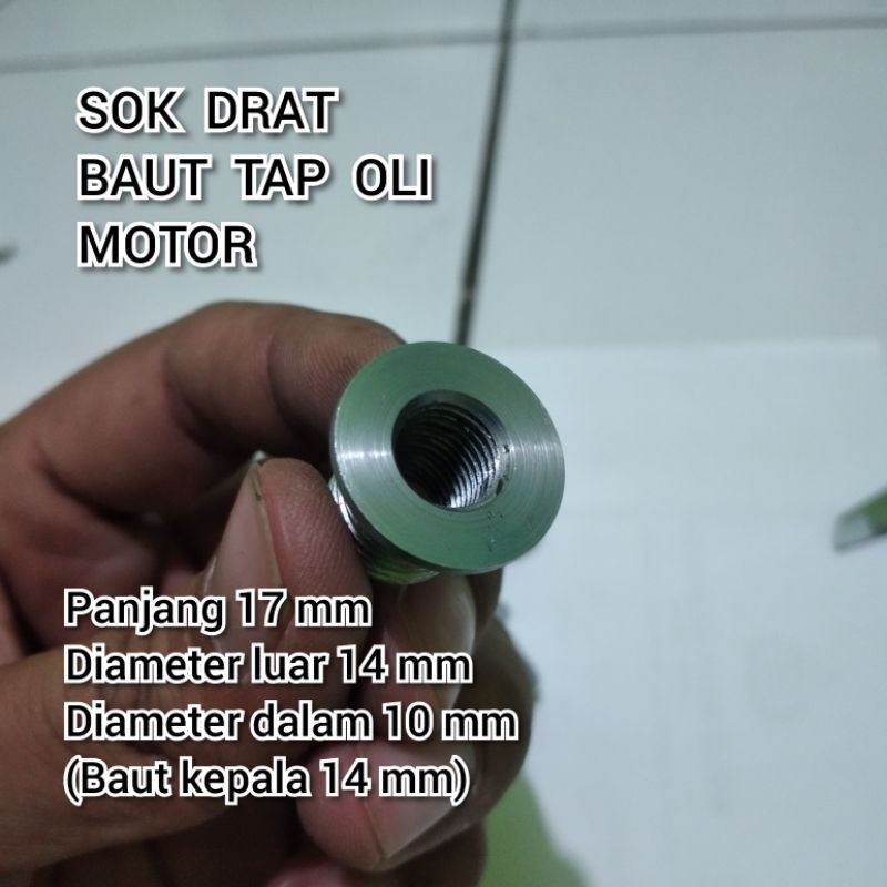 Jual Sok drat baut tap oli motor diameter luar 14mm x diameter dalam ...