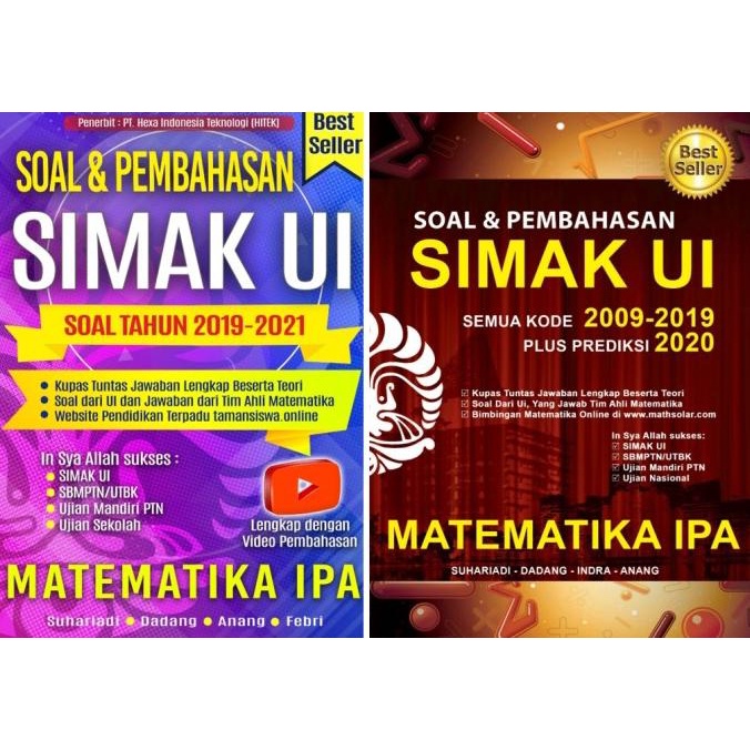 Jual Buku Soal dan Pembahasan SIMAK UI Matematika IPA 2009-2019 +2020 | Shopee Indonesia
