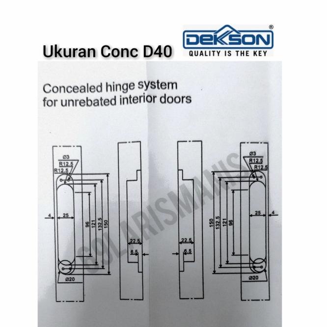 Jual Engsel Hinge Dekson Concealed D40 #Engsel Tanam Pintu | Shopee ...