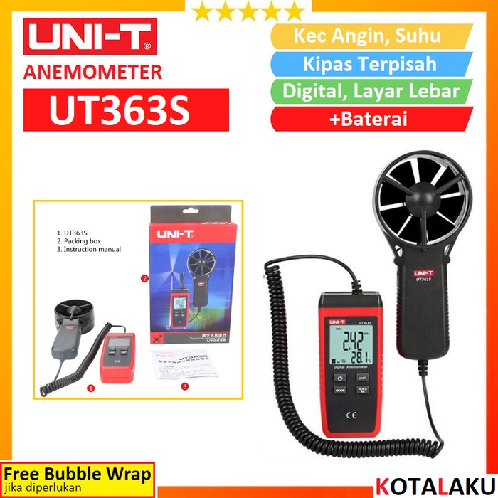 Jual Kuada Anemometer Wind Speed Meter Pengukur Kecepatan Angin Uni T ...