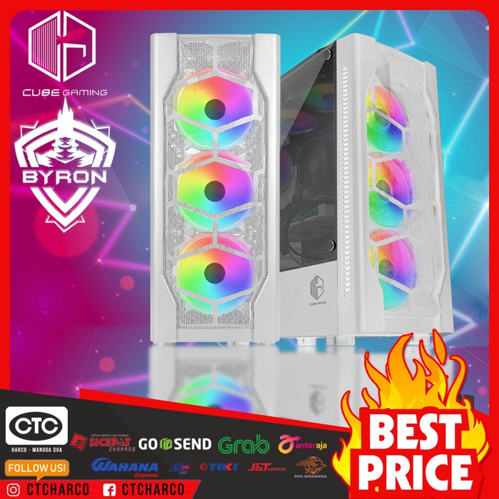 Jual Casing CUBE GAMING BYRON White - ATX / Casing Gaming | Shopee ...