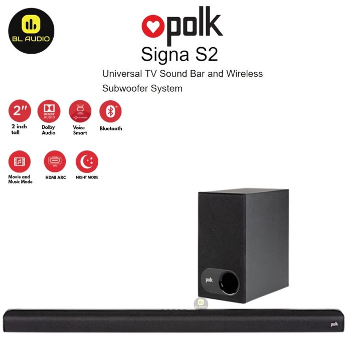 Jual Polk Audio Sna S2 Wireless Soundbar System | Shopee Indonesia