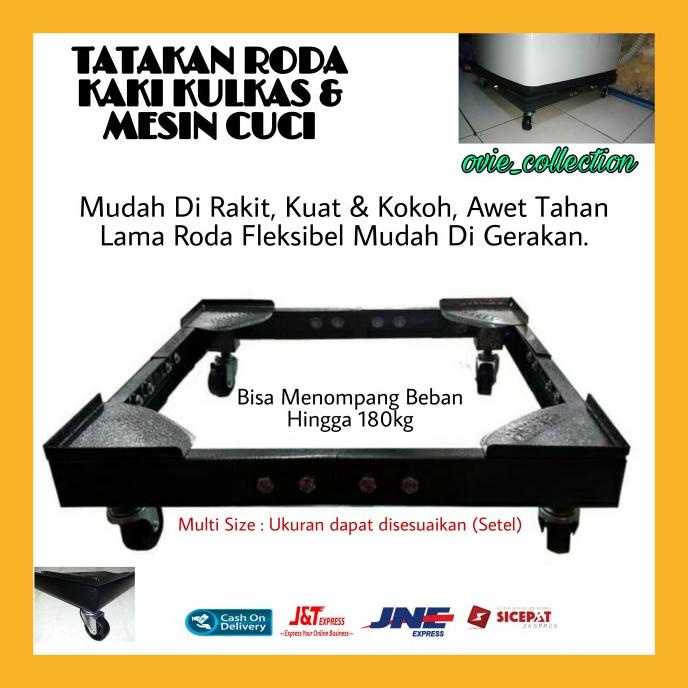 Jual Tatakan Alas Roda Kaki Kulkas & Mesin Cuci Roda Fleksibel Besi ...