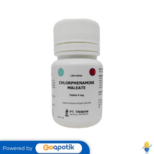 Jual CHLORPHENAMINE MALEATE TRIMAN 4 MG BOTOL 100 TABLET | Shopee Indonesia