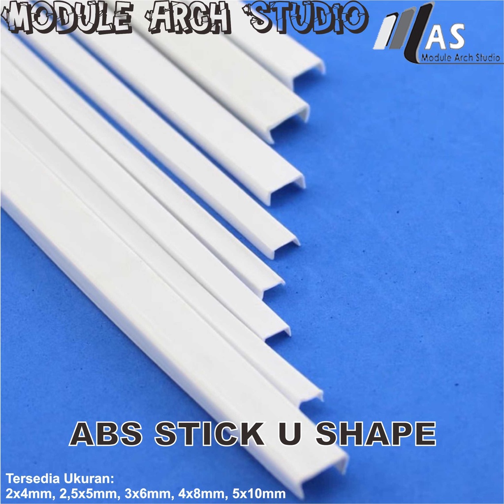 Jual ABS Stick U Shape - Stick Plastik Penampang U - Maket Besi Kanal C ...