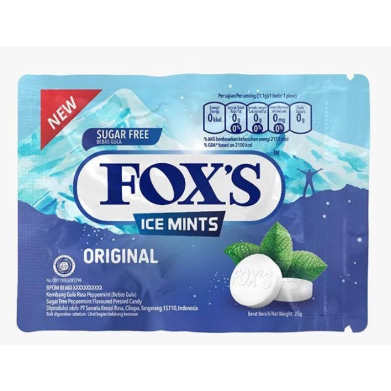 Jual PERMEN FOXS ICE MINTS ORIGINAL 25GR (SUGAR FREE) | Shopee Indonesia