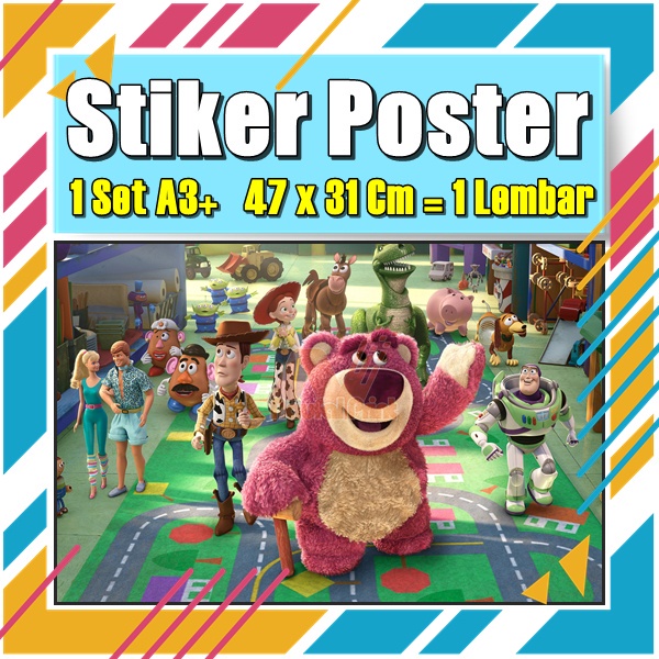 Jual Poster Stiker Toy Story A3+ Animasi Kartun Acara Tv Kertas Sticker ...