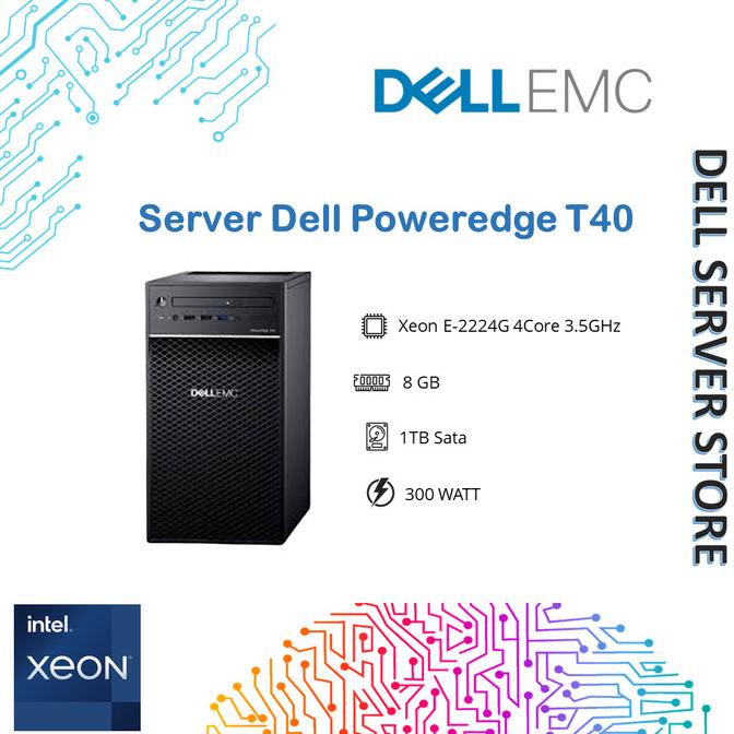 Jual Server Dell Power Edge T40, Xeon E-2224G, 8GB, 1TB | Shopee Indonesia