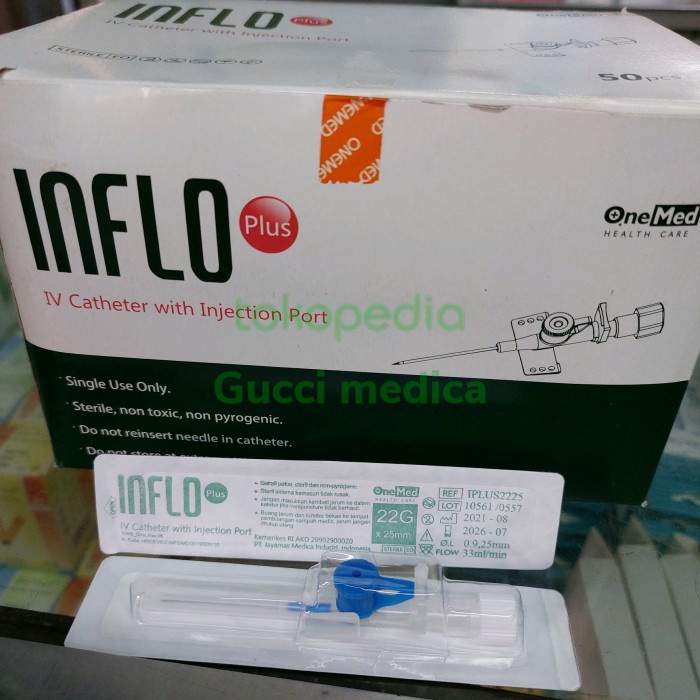 Jual Inflo Plus 22G 24G Onemed Iv Cat Port Isi 50Pcs | Shopee Indonesia
