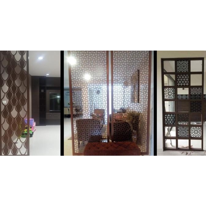 Jual Partisi Penyekat Ruangan Artistik Custom Partisi Laser Cutting ...