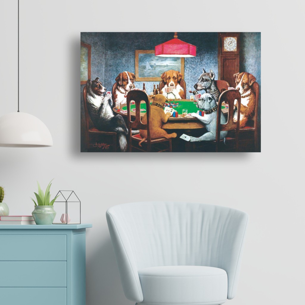 Jual Poster Kayu "Dogs Playing Poker" Ukuran 30Cm x 20Cm | Shopee Indonesia