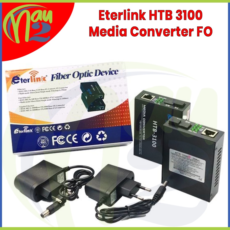 Jual Eterlink Media Converter HTB 3100 A+B Fiber Optic | Media ...