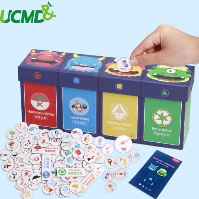 Jual Mainan Edukasi Magnetic Sampah Sorting Puzzle Game Toy Trash ...