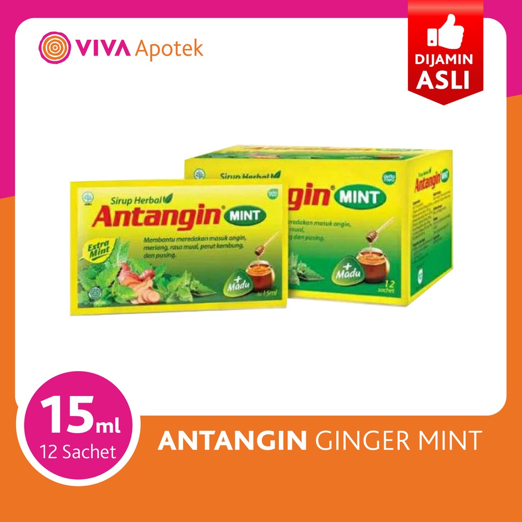 Jual Antangin Ginger Mint Cair 15 ml Mencegah Masuk Angin (12 Sachet ...