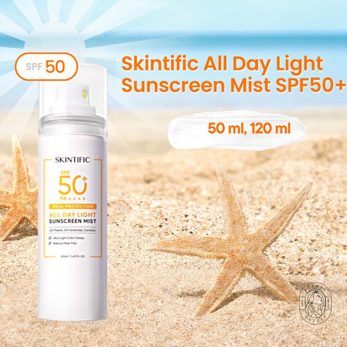 Jual skintific all day light sunscreen mist spf 50 sunscreen spray | Shopee Indonesia