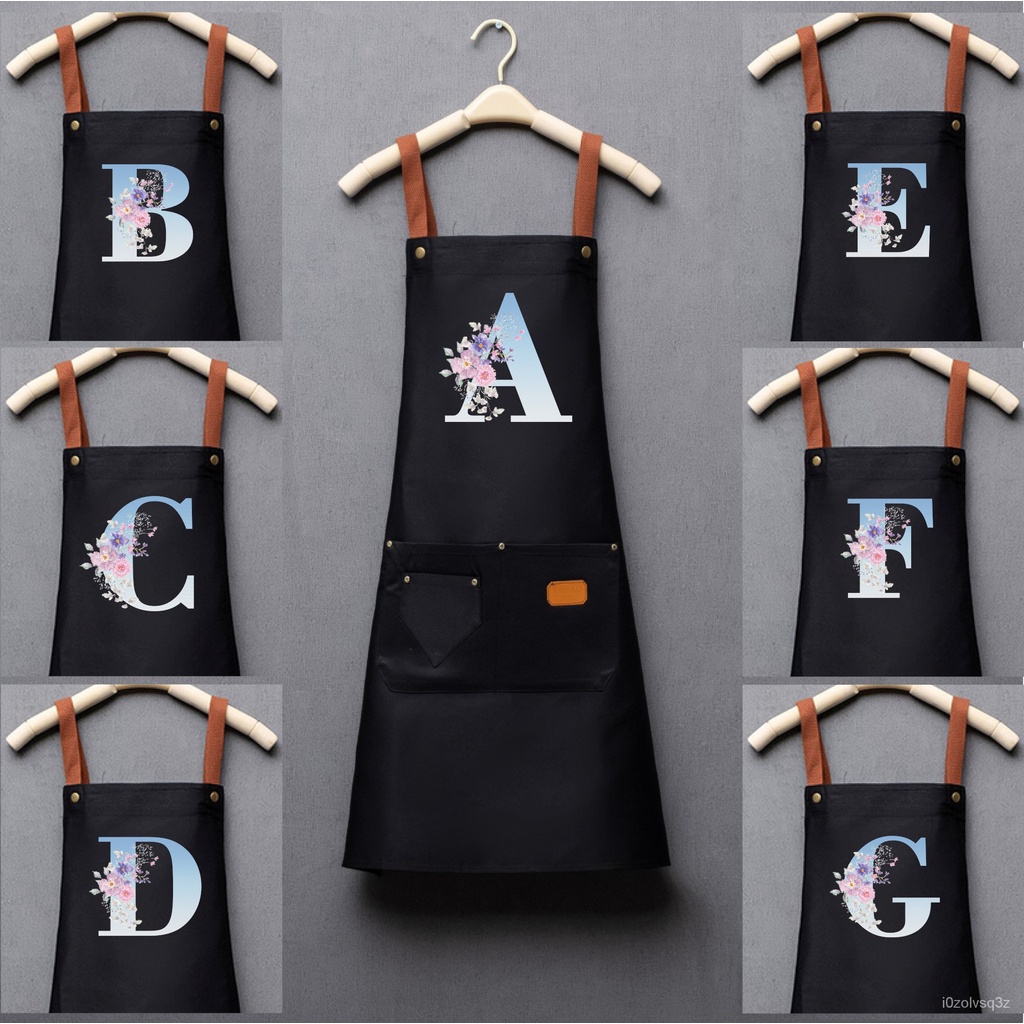 Jual &Capital Apron Logo Women's Men's Kitchen Apron Chef Work Barbecue ...