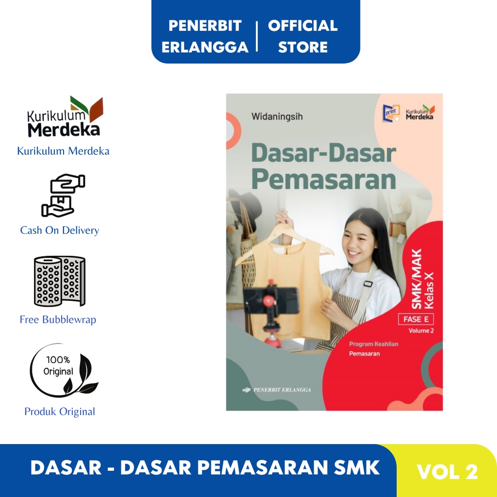 Jual [Erlangga Official] Dasar-Dasar Pemasaran Smk/Mak Kelas 10 Vol 2 Kurikulum Merdeka | Shopee ...