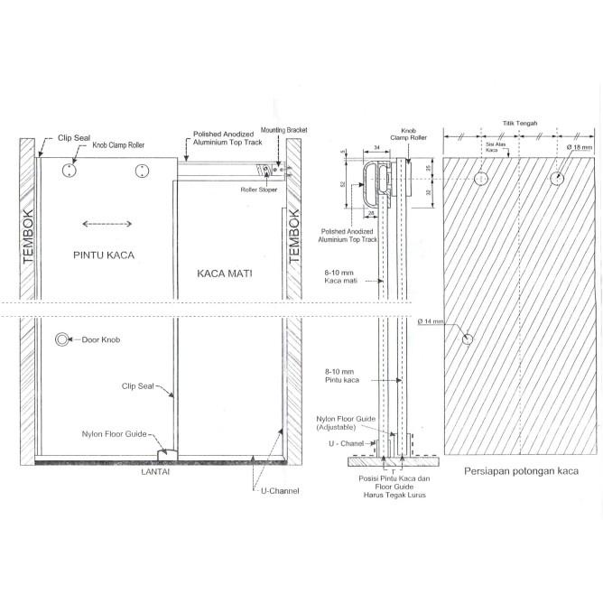 Jual Rel Sliding Pintu Kaca Shower Screen Dekkson Sliding Shower Sd 001 ...
